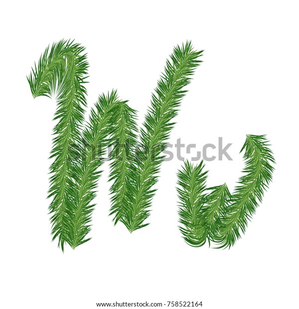 Pine Tree Letter W Stock Vector (Royalty Free) 758522164 | Shutterstock