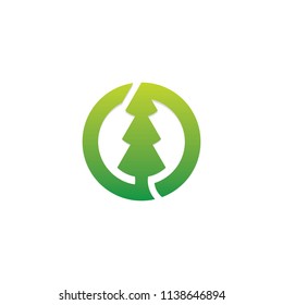 Pine Tree Round Green Logo Stock Vector (Royalty Free) 1138646894 ...