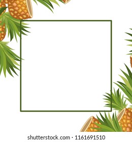 Pineapple Fresh Fruit Frame Stock Vector (Royalty Free) 1161691510 ...
