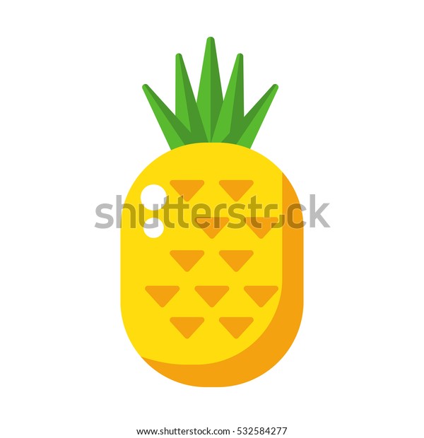Pineapple Icon Flat Style Ananas Fruit Stock Vector (Royalty Free ...