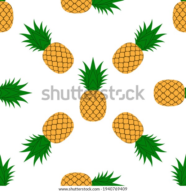 Pineapple Leaf Seamless Pattern Tropical Fruits Stock Vector (Royalty ...