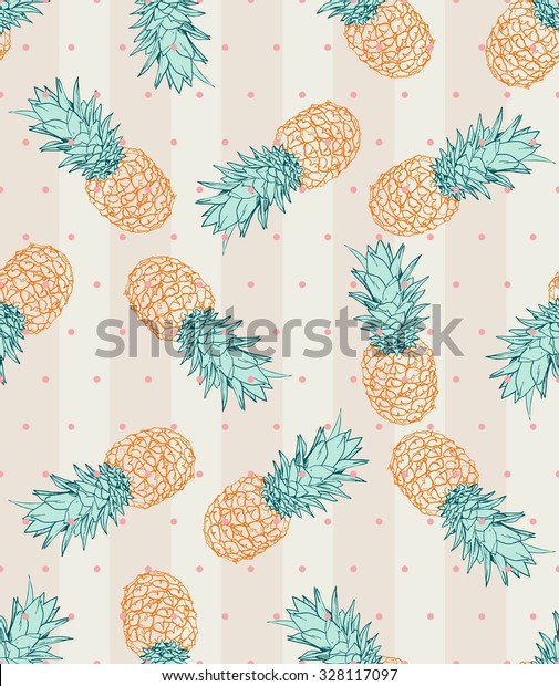 Pineapple Pattern Stok Vektör (Telifsiz) 328117097 | Shutterstock