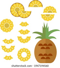 Pineapple Slices Different Shapes Stock Vector (Royalty Free ...