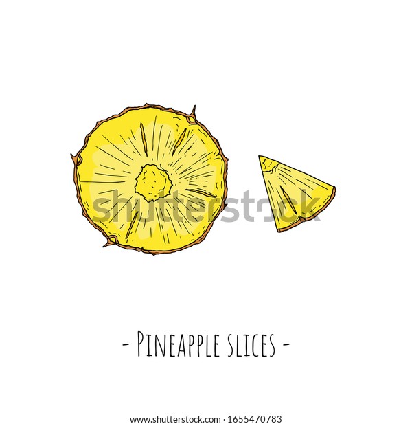 Pineapple Slices Vector Cartoon Illustration Isolated Stock Vector ...