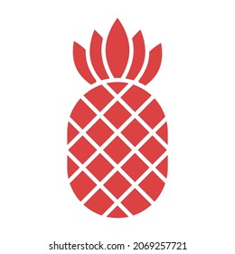Pineapple Vector Icon Red Symbol Stock Vector (Royalty Free) 2069257721 ...