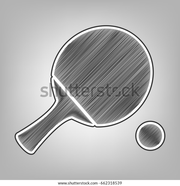 Ping Pong Paddle Ball Vector Pencil Stock Vector (Royalty Free ...