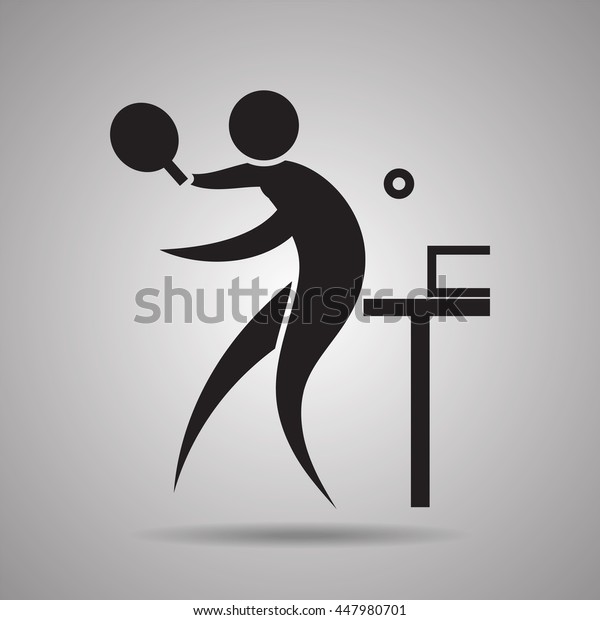 Ping Pong Player Sport Icon Symbol Stock Vector (Royalty Free) 447980701
