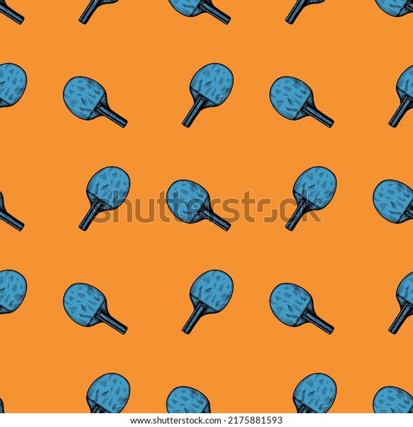 Ping Pong Racket Sketch Seamless Pattern Stock Vector (Royalty Free ...
