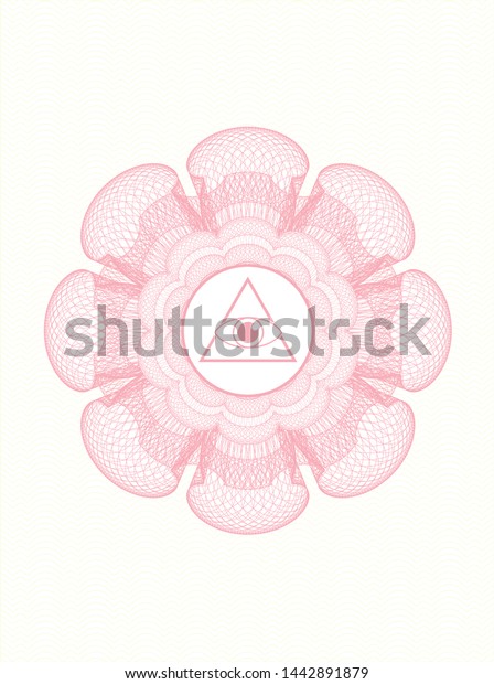 Pink Abstract Rosette Illuminati Pyramid Icon Stock Vector (Royalty ...