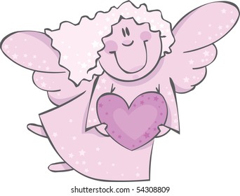 Pink Angel Heart Stock Vector (Royalty Free) 54308809 | Shutterstock
