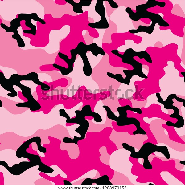 Pink Army Camouflage Vector Seamless Print Stock Vector (Royalty Free ...