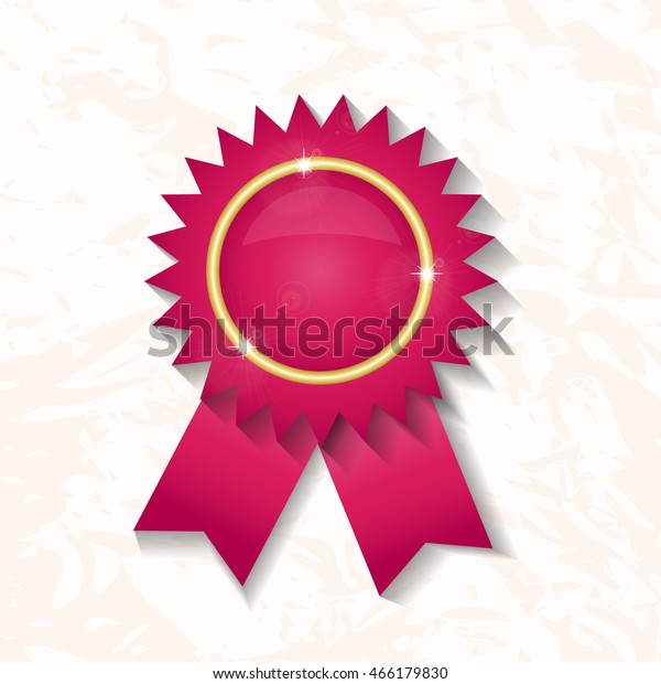 Pink Award Badge Ribbon Vector Illustration Stock Vector (Royalty Free ...