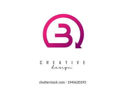 Pink B Letter Logo Design Circle Stock Vector (Royalty Free) 1945620193 ...
