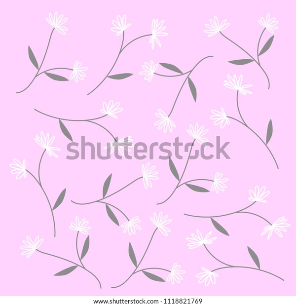 Pink Background Floral Print Stock Vector (Royalty Free) 1118821769
