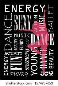 Pink Ballet Dance Poster Modern Style Stock Vector (Royalty Free ...