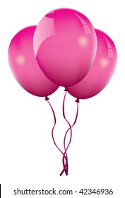 Pink Balloons Stock Vector (Royalty Free) 42346936 | Shutterstock