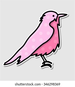 Pink Bird Sticker Stock Vector (Royalty Free) 346298369 | Shutterstock