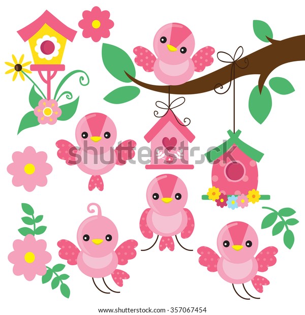 Pink Bird Vector Illustration Stock Vector (Royalty Free) 357067454