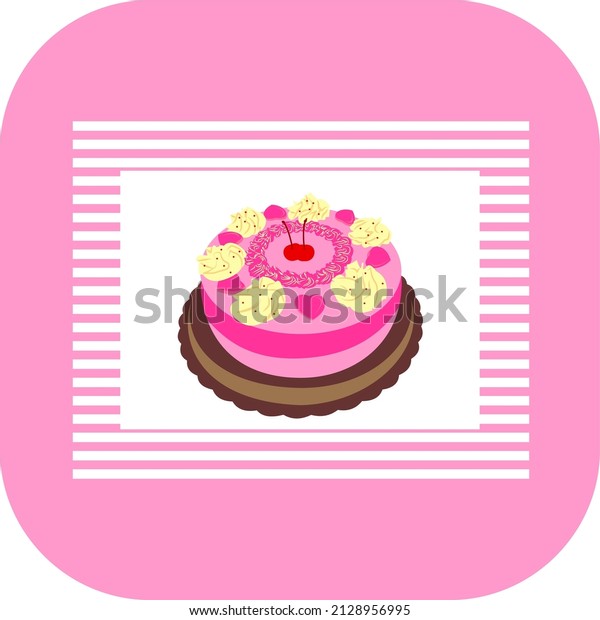 Pink Birthday Cake Vector Background Stock Vector (Royalty Free ...