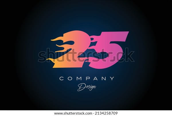 Pink Blue 25 Number Logo Icon Stock Vector (Royalty Free) 2134258709 ...