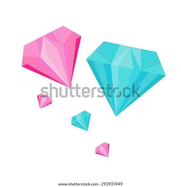 Pink Blue Diamonds Stock Vector (Royalty Free) 293935949 | Shutterstock