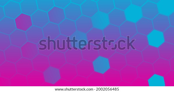 Pink Blue Digital Banner Hexagonal Tech Stock Vector (Royalty Free ...