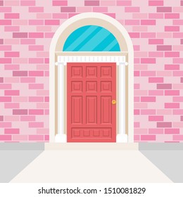 Pink Bricks Door Background Stock Vector (Royalty Free) 1510081829