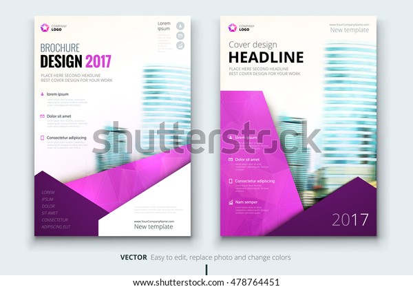 Pink Brochure Modern Layout Design Corporate Stock Vector (Royalty Free ...