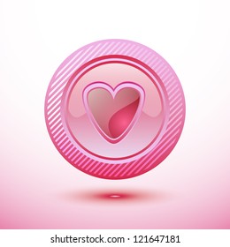 Pink Button Heart Vector Illustration Stock Vector (Royalty Free ...
