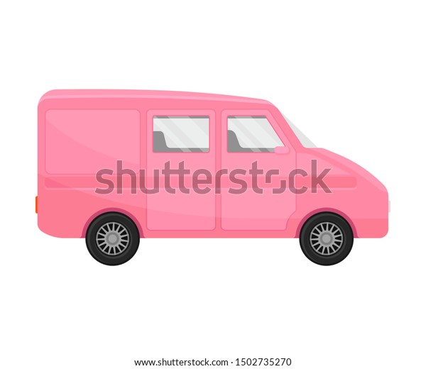 Pink Cargo Passenger Minivan Vector Illustration Stock Vector (Royalty ...