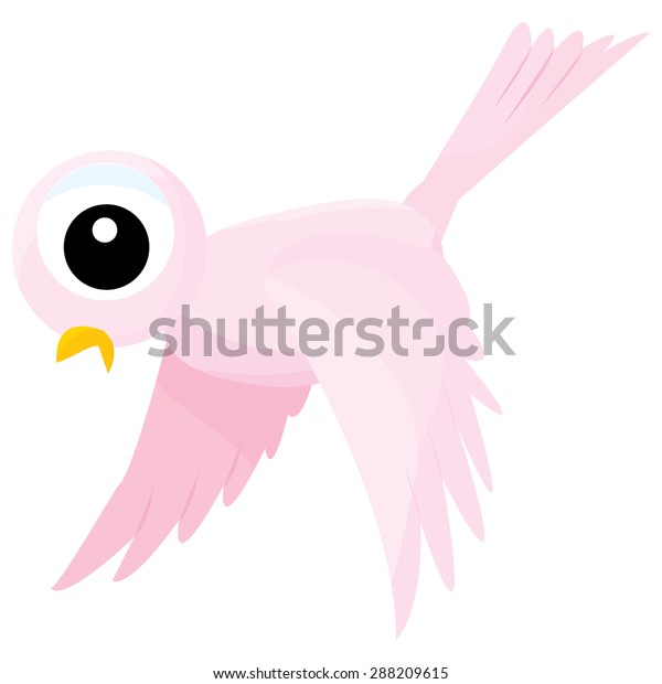 Pink Cartoon Bird Looking Down Vector Stock Vector (Royalty Free ...