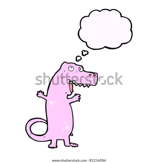 Pink Cartoon Dinosaur Thinking Stock Vector (Royalty Free) 82256086 ...