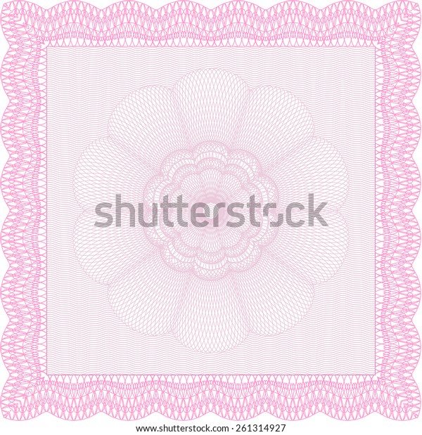 Pink Certificate Diploma Template Complex Linear Stock Vector (Royalty ...