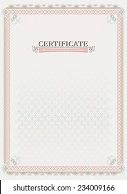 Pink Certificate Light Background Official Border Stock Vector (Royalty ...
