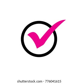 Vektor Stok Pink Check Mark Box Symbol (Tanpa Royalti) 776041780 ...
