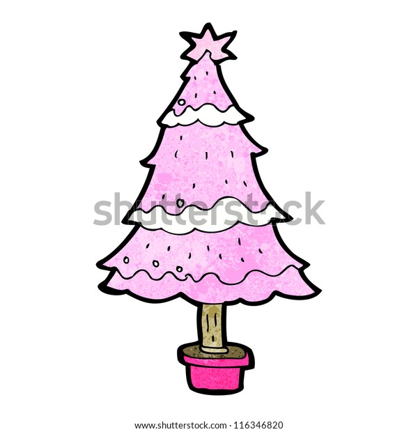 Pink Christmas Tree Cartoon Stock Vector (Royalty Free) 116346820 ...