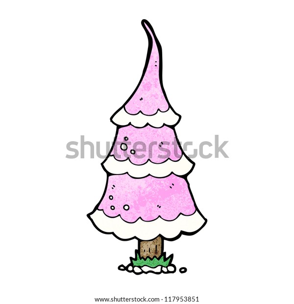 Pink Christmas Tree Cartoon Stock Vector (Royalty Free) 117953851 ...