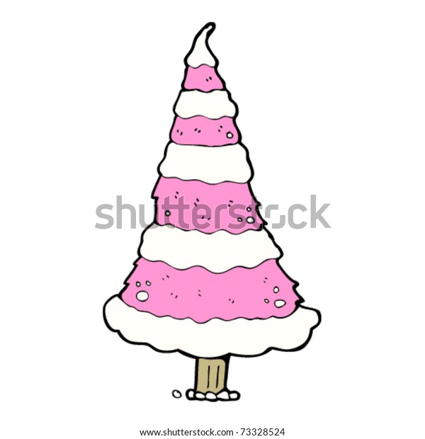Pink Christmas Tree Cartoon Stock Vector (Royalty Free) 73328524 ...