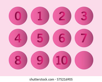 Purple Circle Numbers 0 10 Inside Stock Vector (Royalty Free) 575216875