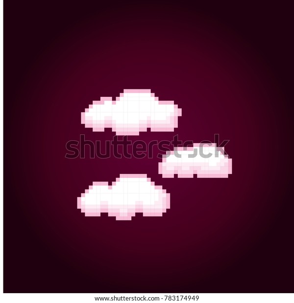 Pink Clouds Icon Pixel Art Old Stock Vector (Royalty Free) 783174949 ...