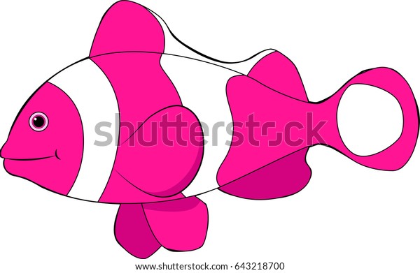Pink Clown Fish Side View Stock Vector (Royalty Free) 643218700 ...