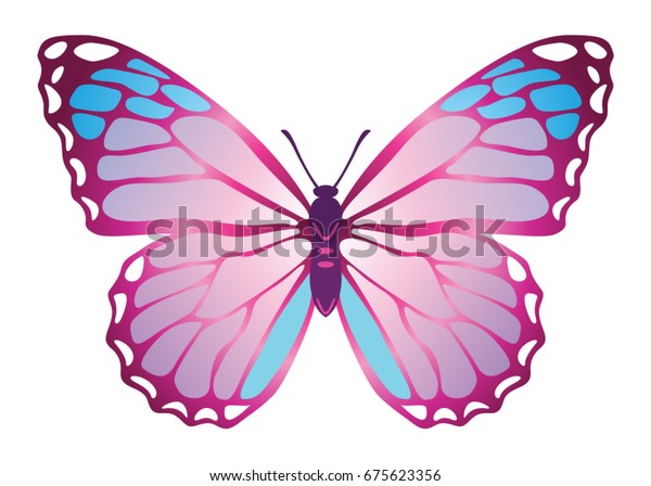 Pink Color Butterfly Abstract Vector Drawing Stock Vector (Royalty Free ...