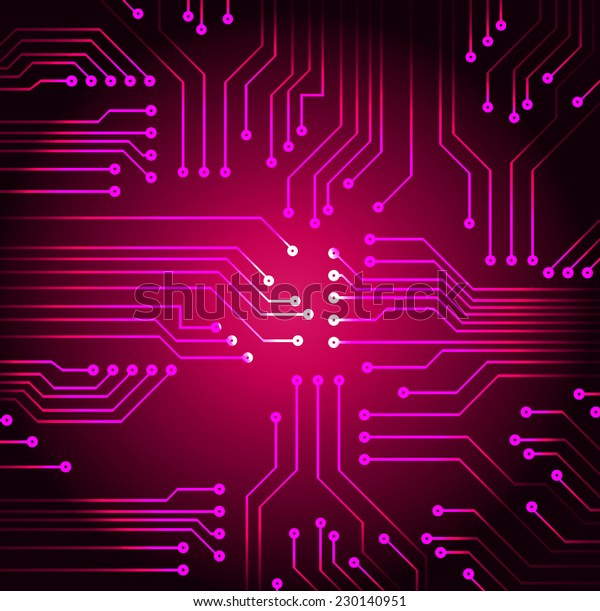 Pink Color Circuit Board Vector Black Stock Vector (Royalty Free ...