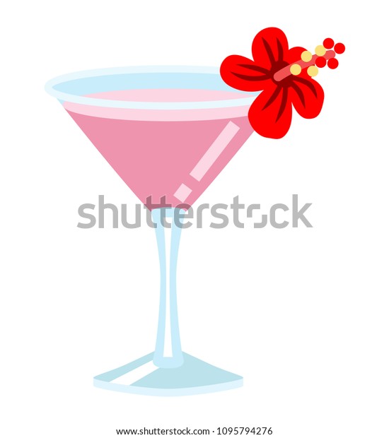 Pink Colored Cocktail Icon 스톡 벡터(로열티 프리) 1095794276