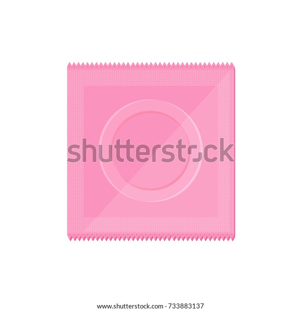 Pink Condom Package Isolated On White Stock Vector (Royalty Free ...