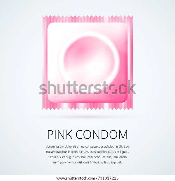 Pink Condom Package Realisticcontraception Conception Safe Stock Vector ...