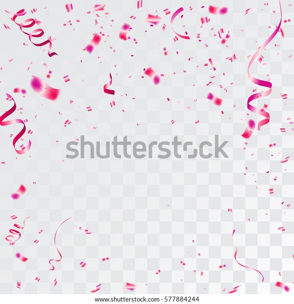 Pink Confetti Celebration Stock Vector (Royalty Free) 577884244