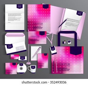 Pink Corporate Identity Template Design Abstract Stock Vector (Royalty ...