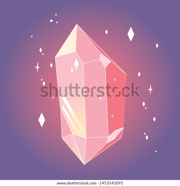 Pink Crystal Blinking Stars Stock Vector (Royalty Free) 1453542095 ...