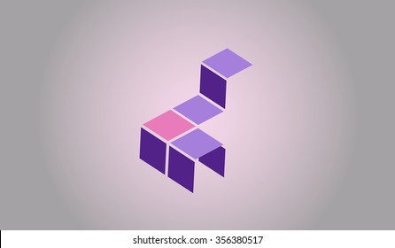 Pink Cube Logo Stock Vector (Royalty Free) 356380517 | Shutterstock